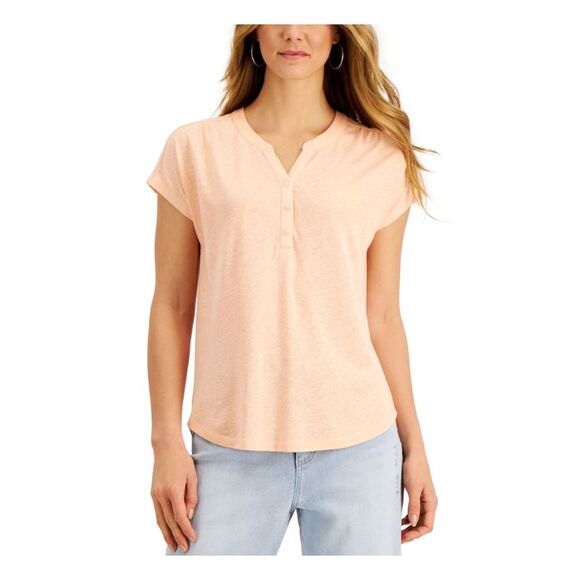 Style & Co. | Tops | Style Company Womens Short Sleeve Split Top | Poshmark